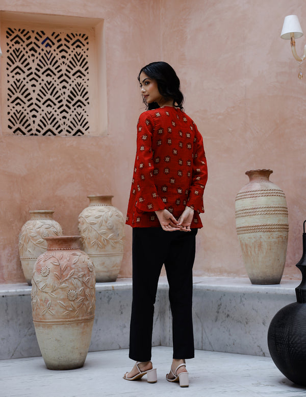 Buy Red Cotton Coord Set For Women Online @ Best Price
