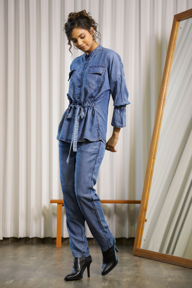 Dark Blue Denim Co-ord Set – Sanskruti Homes