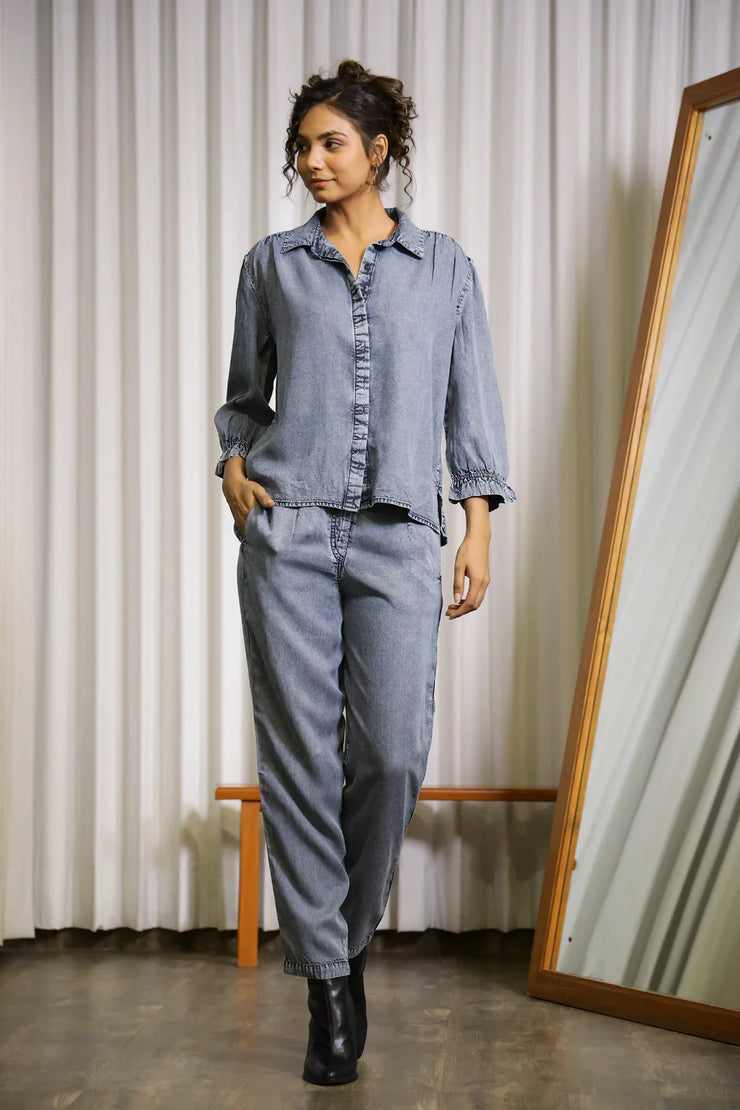 Dark Blue Denim Co-ord Set – Sanskruti Homes