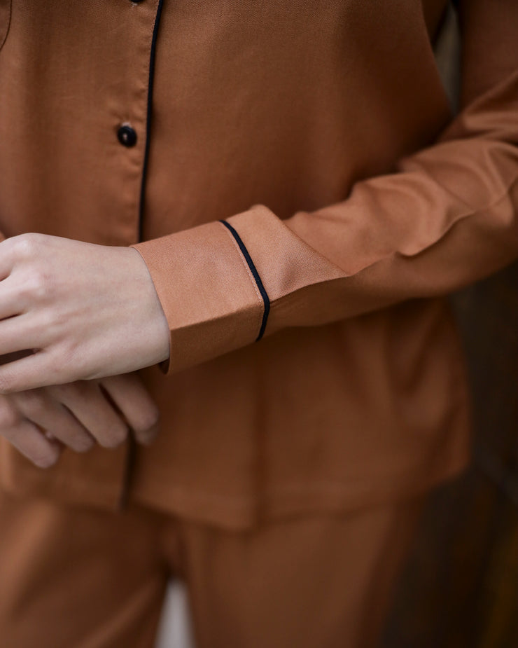 Women Rust Night suit set 3 piece – Sanskruti Homes